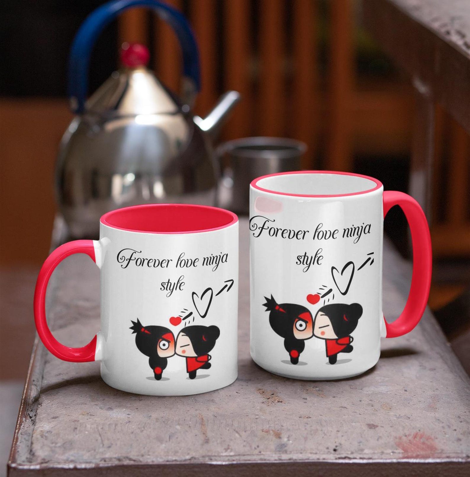 Coffee Mug, Pucca and Garu Cartoon Lovers Cup, Valentine's Day Gift ...