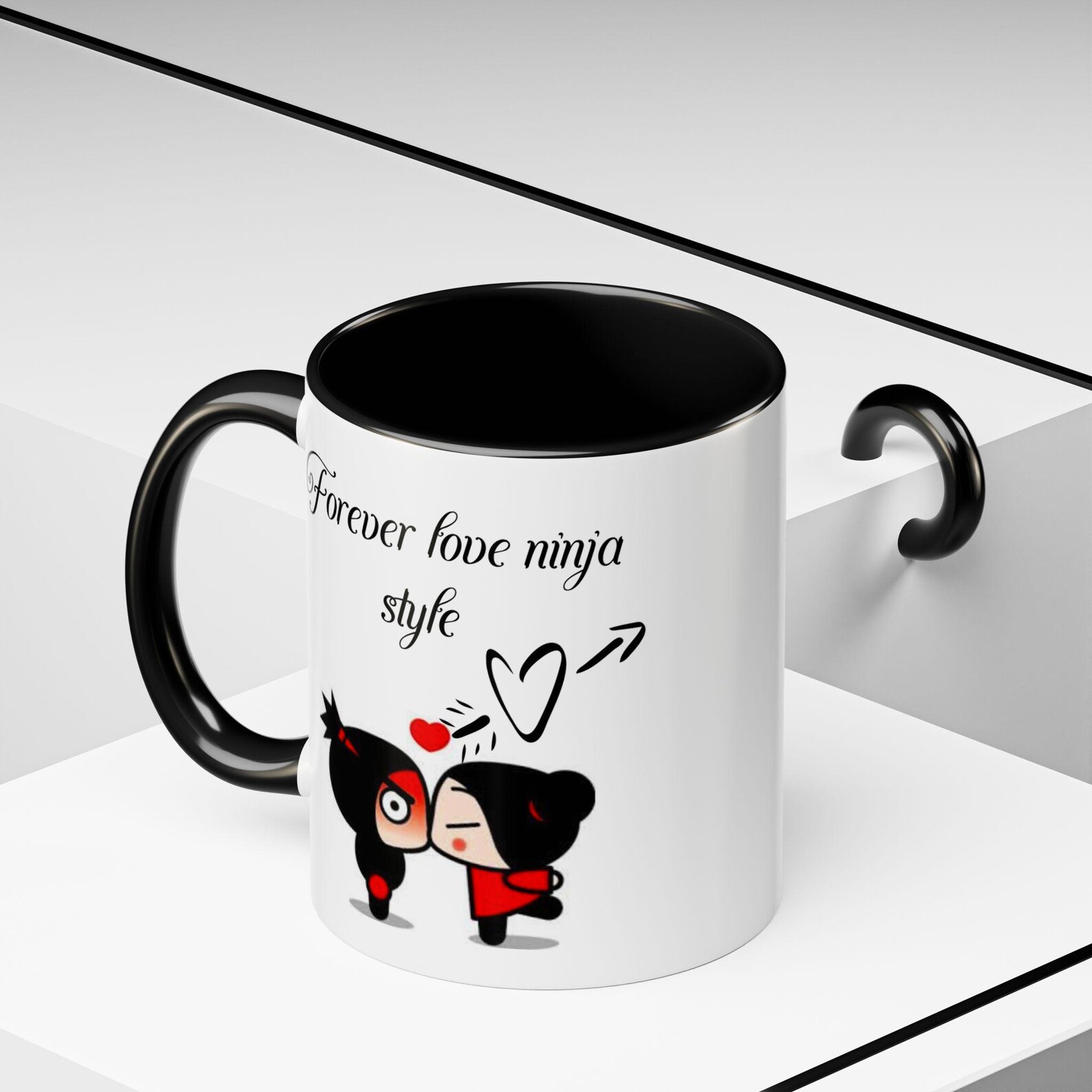 Coffee Mug, Pucca and Garu Cartoon Lovers Cup, Valentine's Day Gift ...