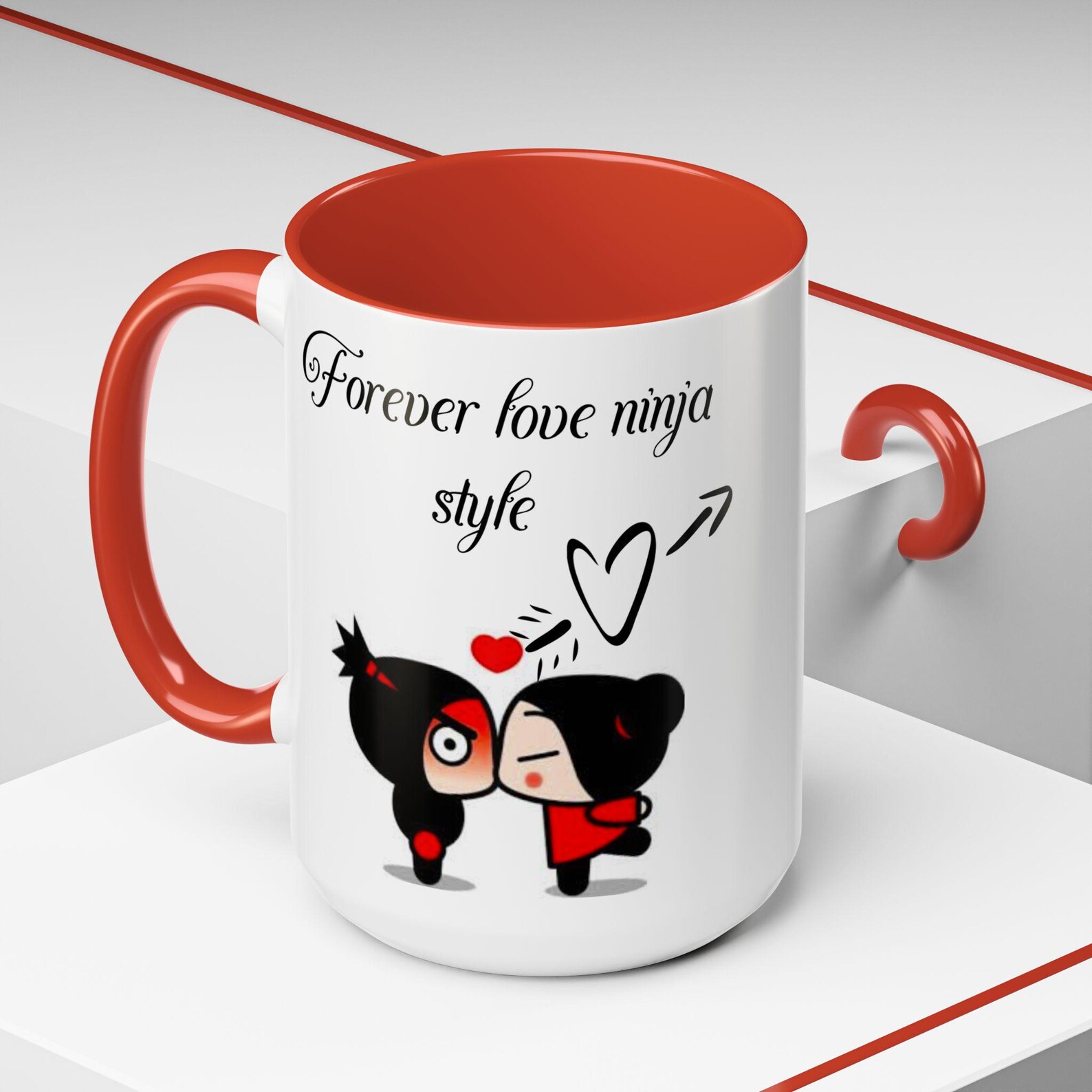 Coffee Mug, Pucca and Garu Cartoon Lovers Cup, Valentine's Day Gift ...