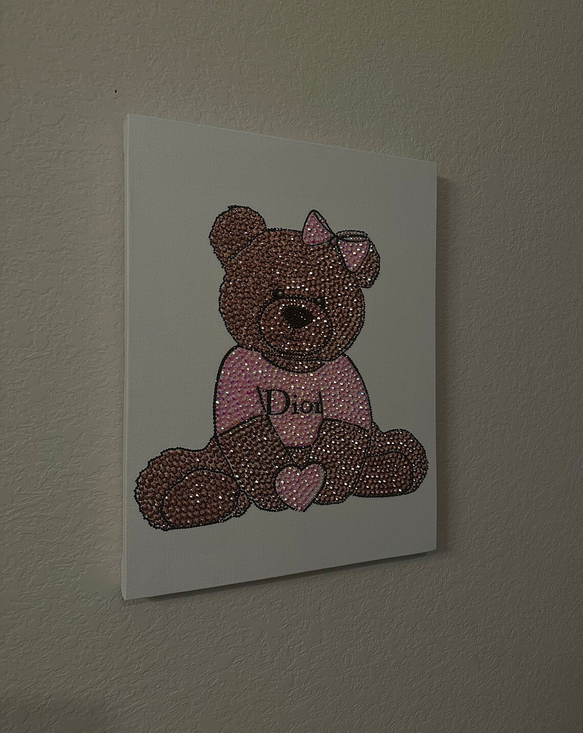 Dior Teddy Bear Bedazzled Canvas - Etsy