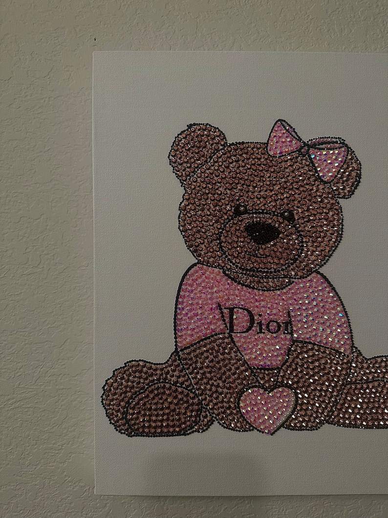 Dior Teddy Bear Bedazzled Canvas - Etsy
