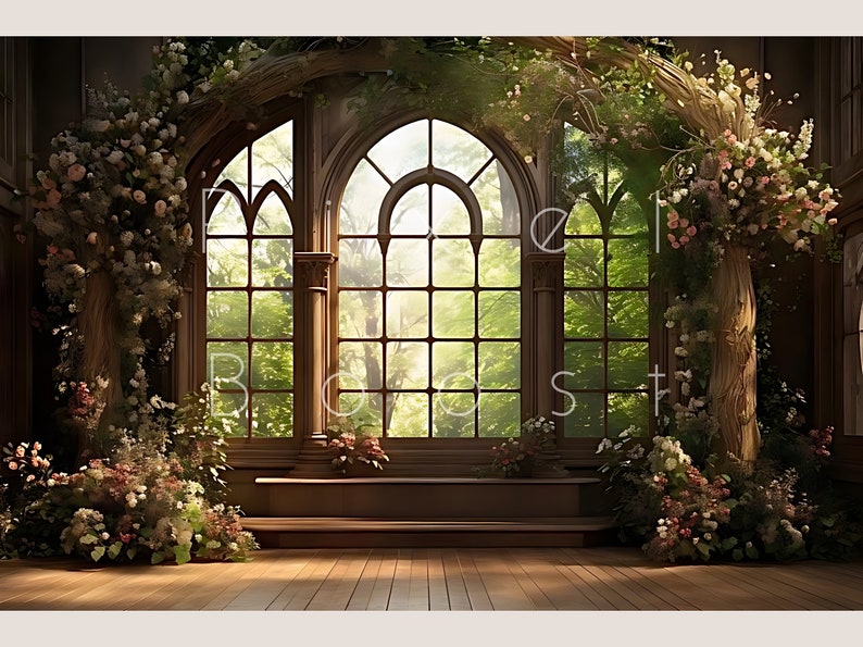 8 Floral Entrance Arch Digital Backdrops, Maternity Portrait ...