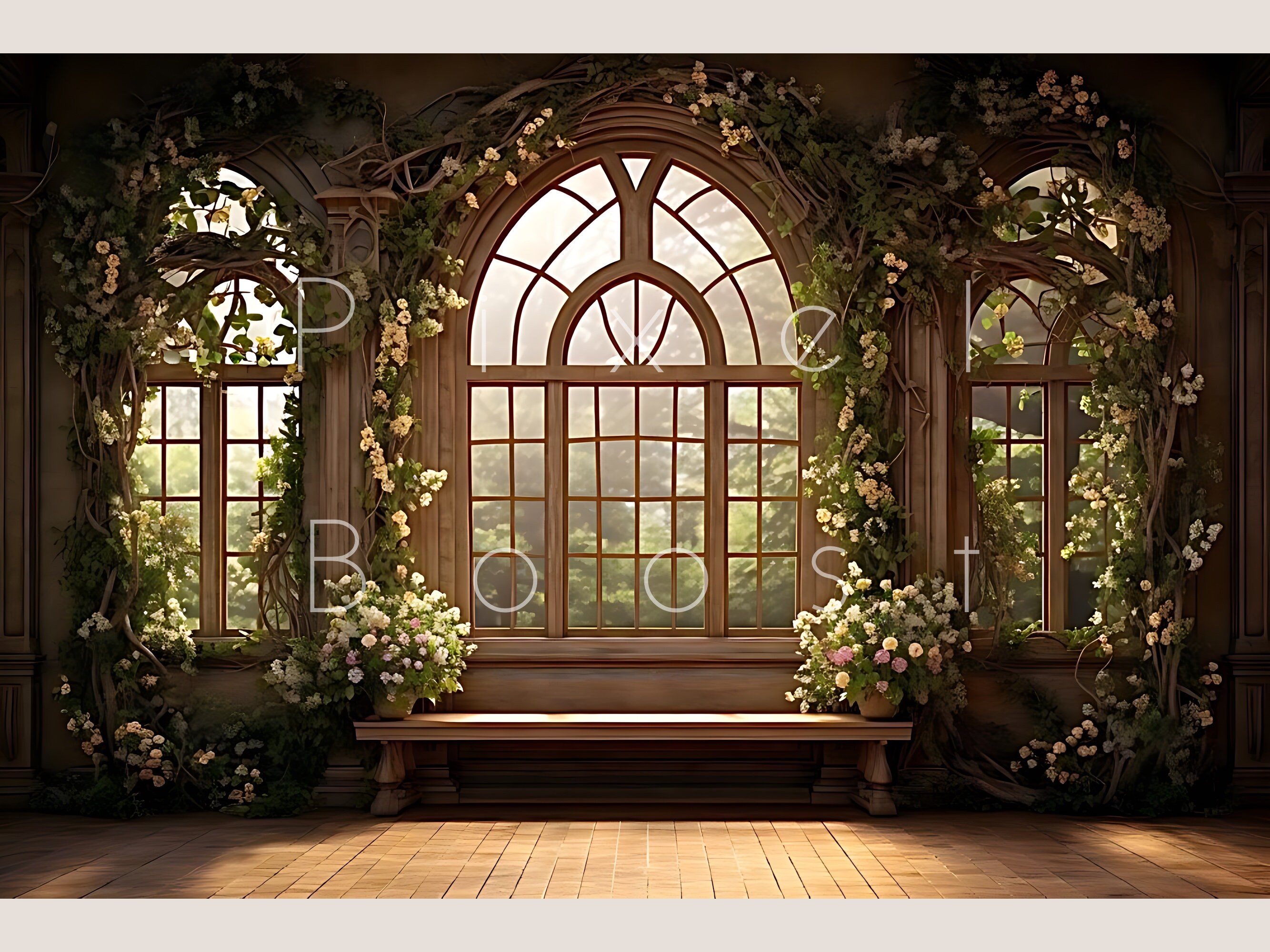 8 Floral Entrance Arch Digital Backdrops, Maternity Portrait ...