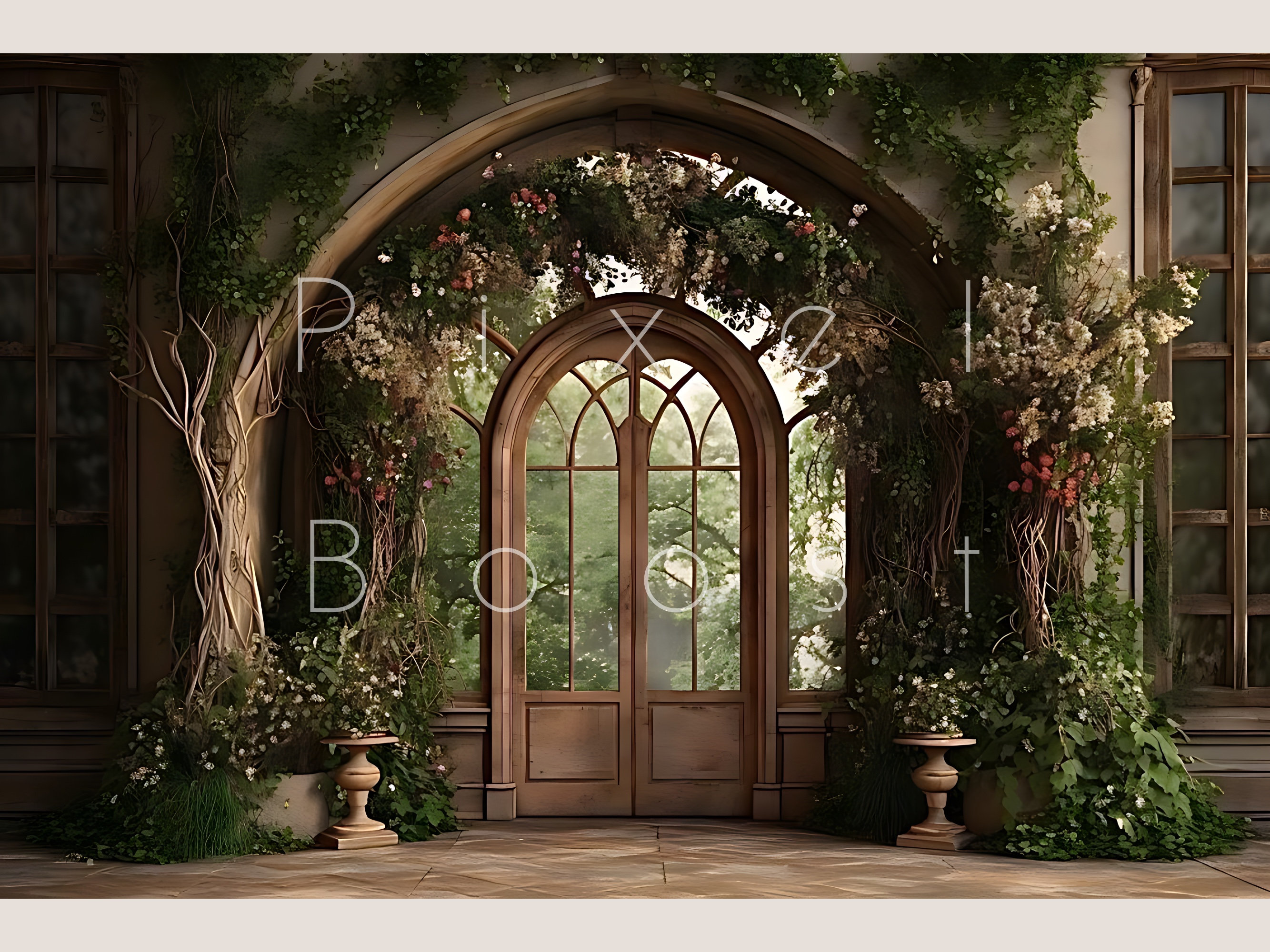 8 Floral Entrance Arch Digital Backdrops, Maternity Portrait ...