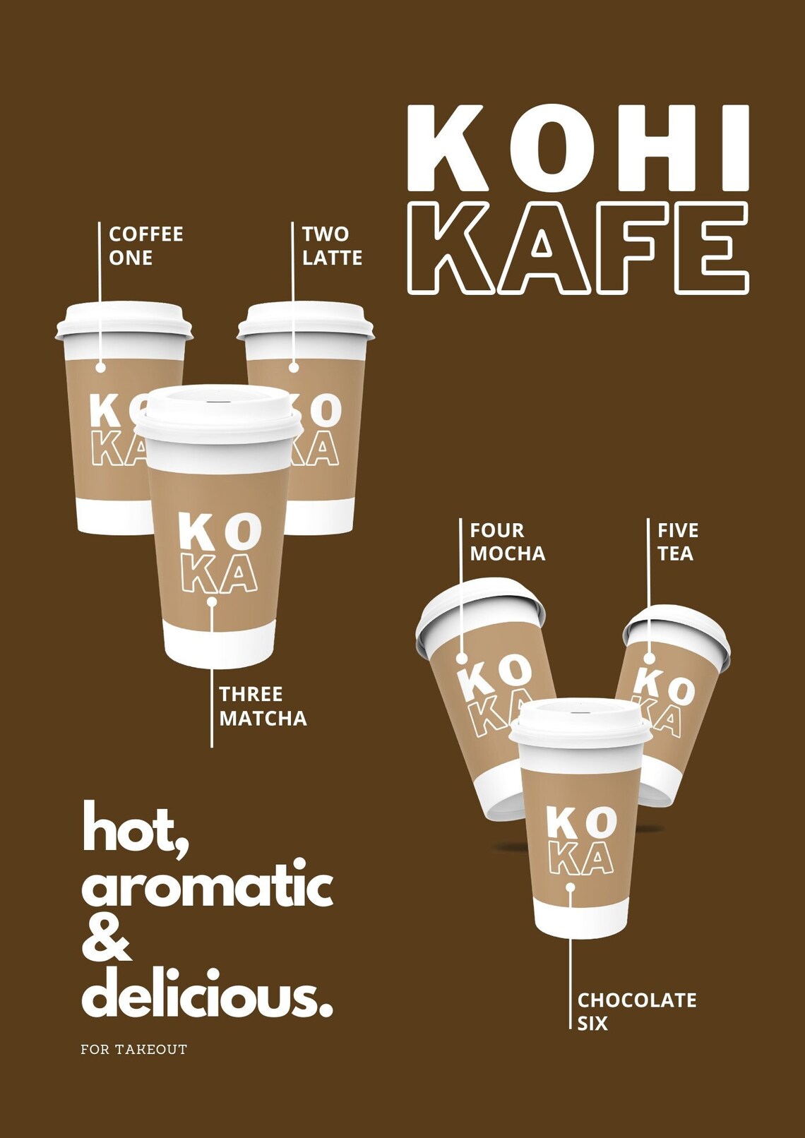 Coffee Menu Poster for Cafe in Brown and White Promotion - Etsy