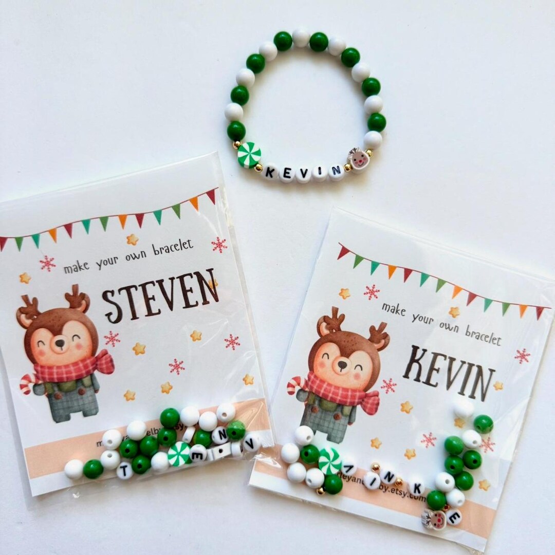 Bracelet Making Kit, Kids Birthday Party Activity, Custom Name Stretch ...