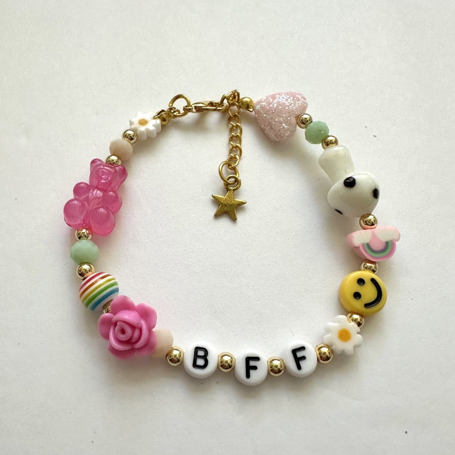 WHIMSICAL. Mixed Charm Beaded Friendship Bracelet, BFF Bracelets. Fun ...