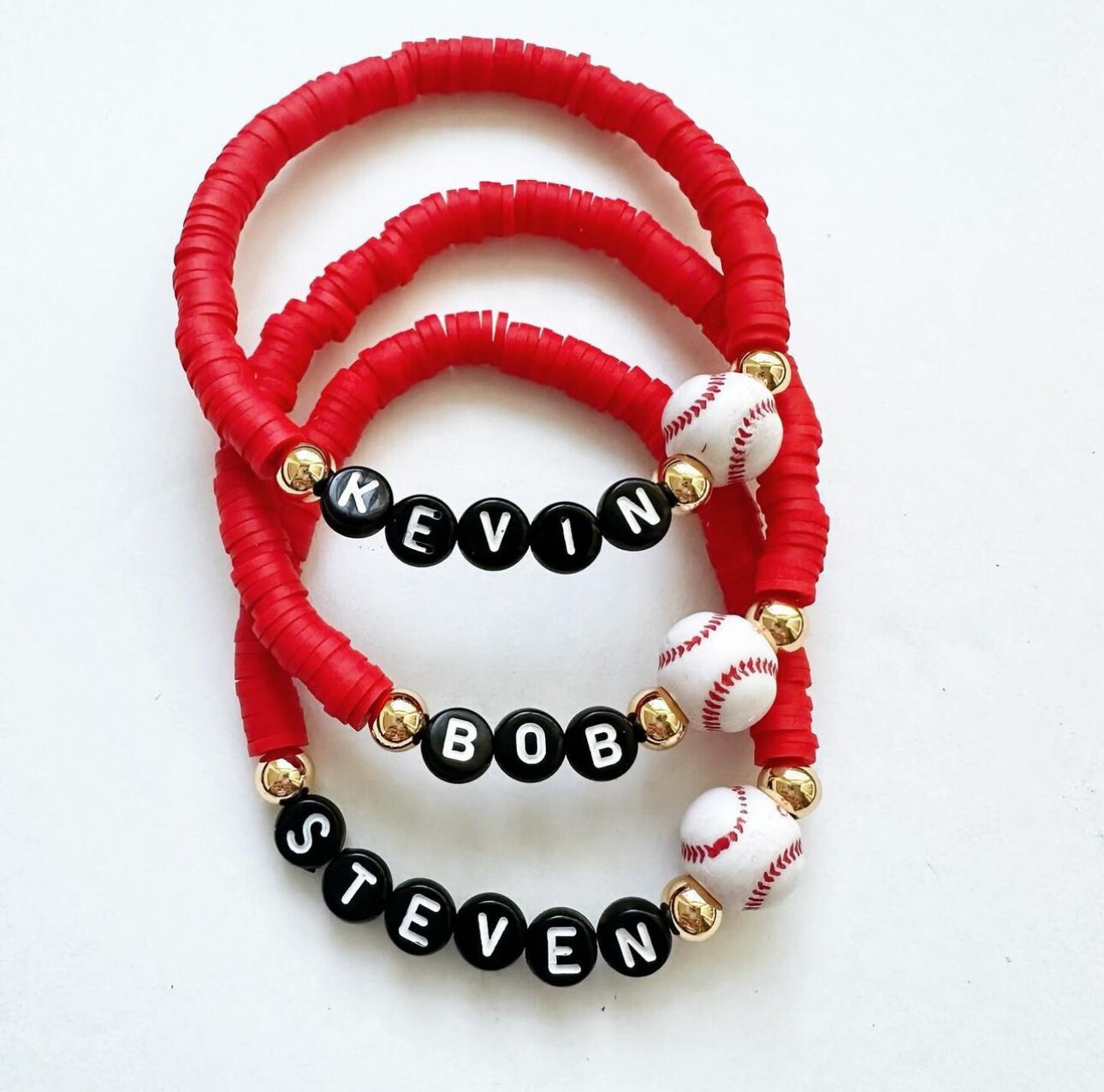 BASEBALL. Softball, Heishi Bracelet, Kids, Adults, Sports Bracelet ...