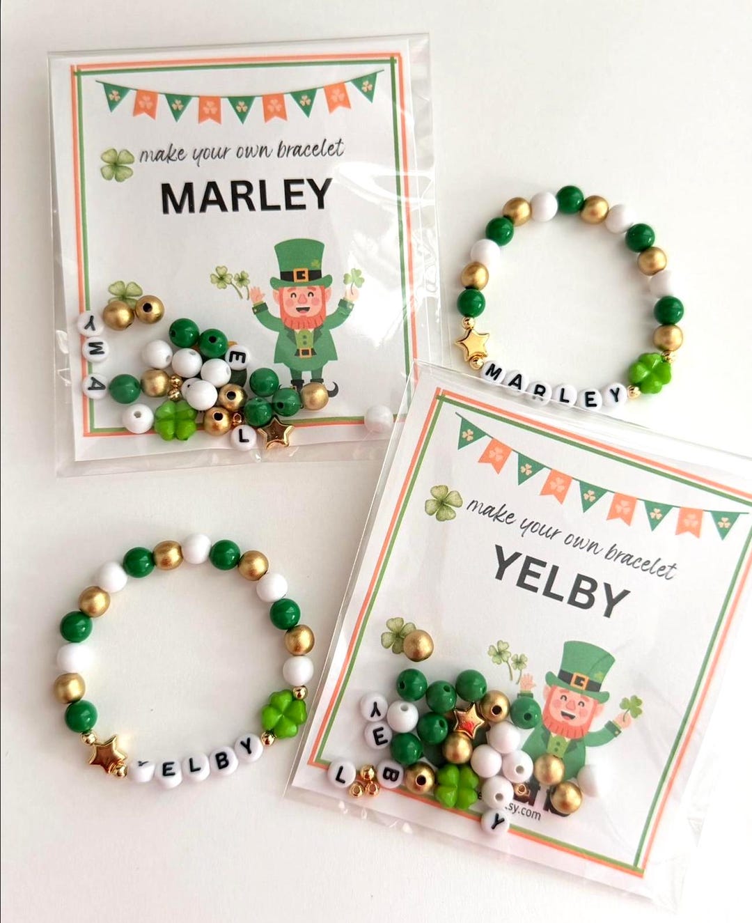 ST. PATRICKS' Day. Bracelet Making Kit, Birthday Party Craft Kit ...