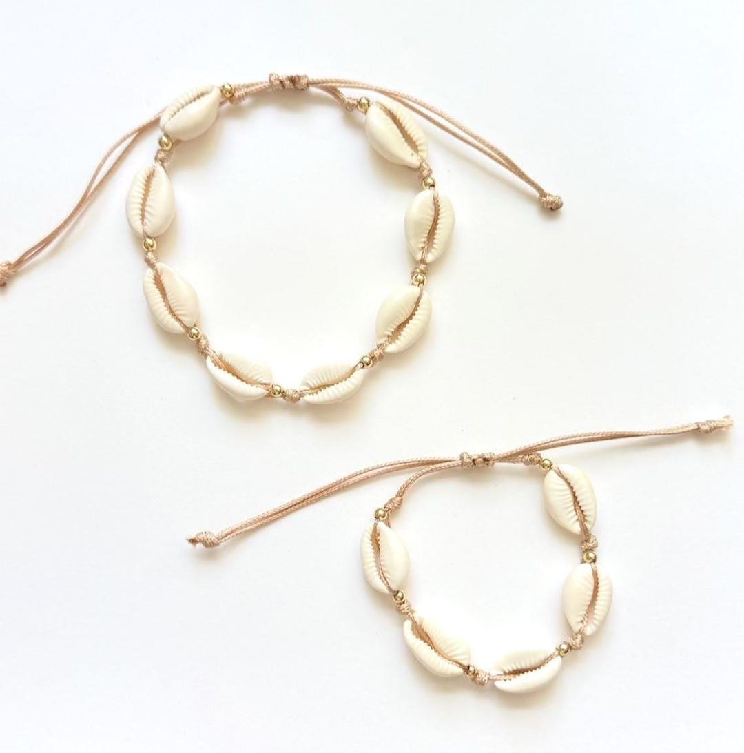 COWRIE SHELLS Anklet , Cowrie Shell Bracelet. Adjustable Bracelet ...