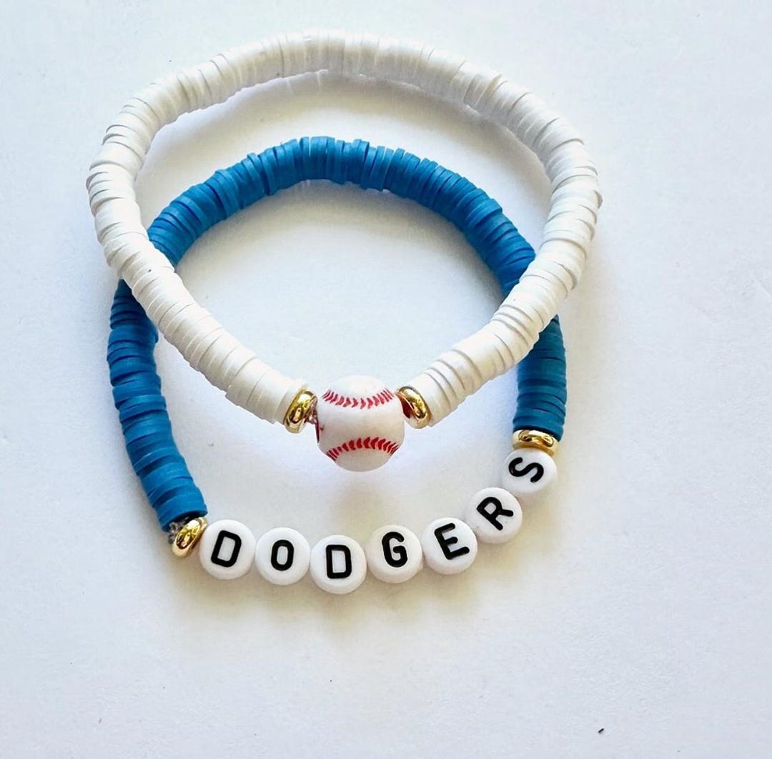 DODGERS. Baseball Bracelet. Personalized Baseball Bracelet. Baseball ...