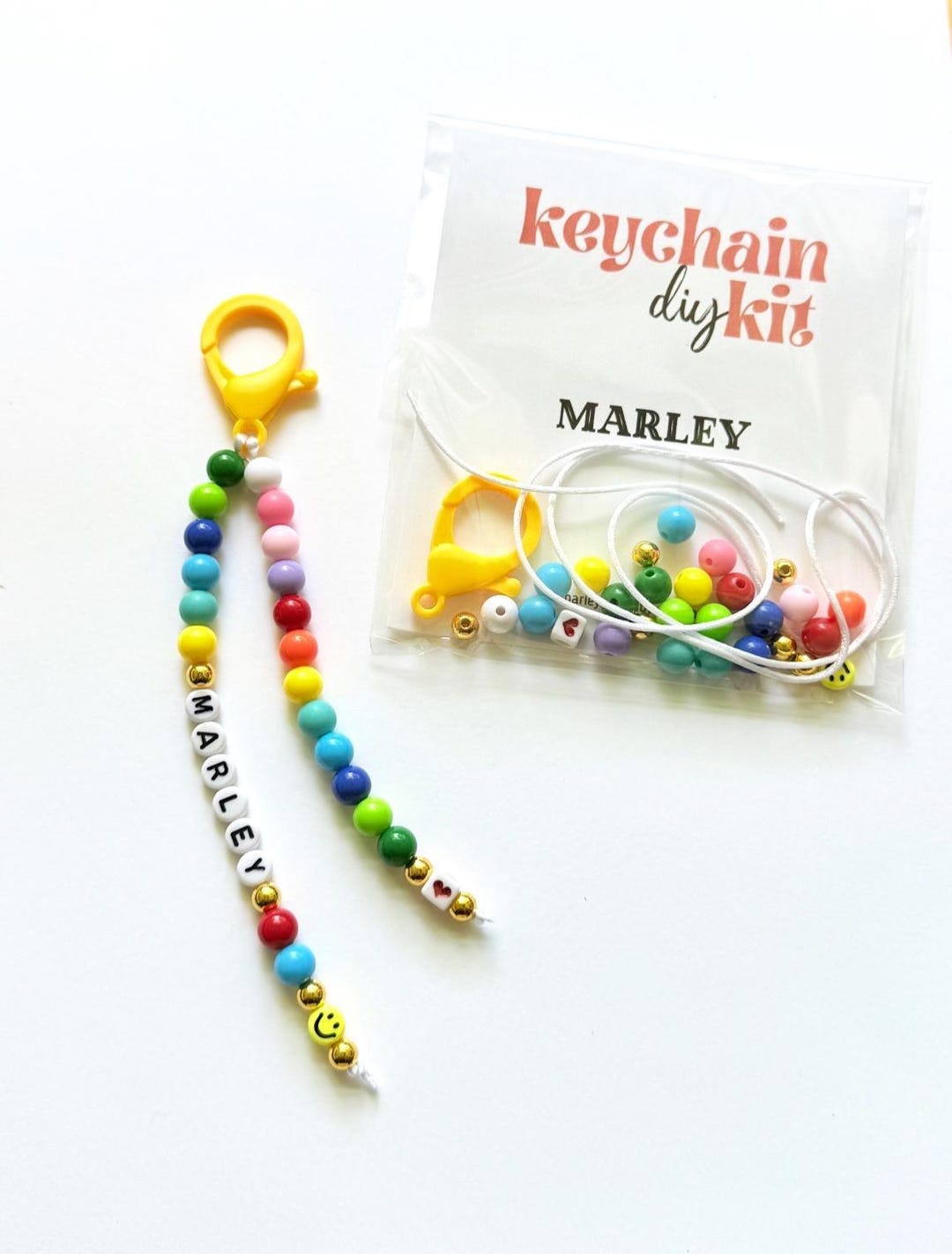 Personalized Name Keychain Kit. DIY Beaded Craft Party Activity ...