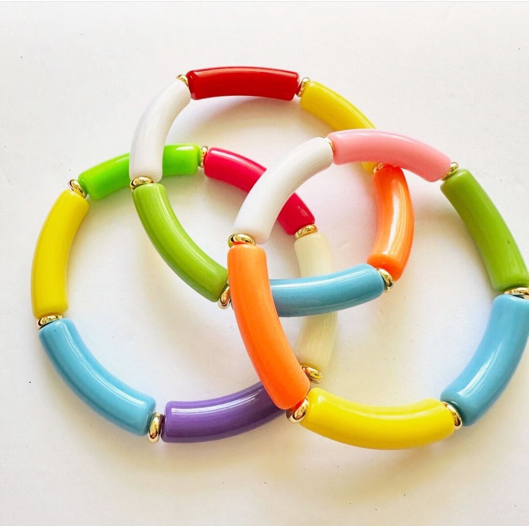 SPRING.MULTI-COLORED Brightly Colored Bracelets. Acrylic Bangle ...