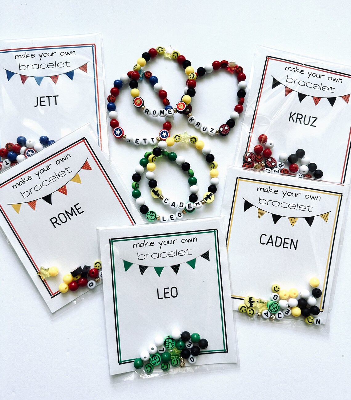 SUPERHERO Party. Bracelet Making Kit, Kids Birthday Party Activity ...