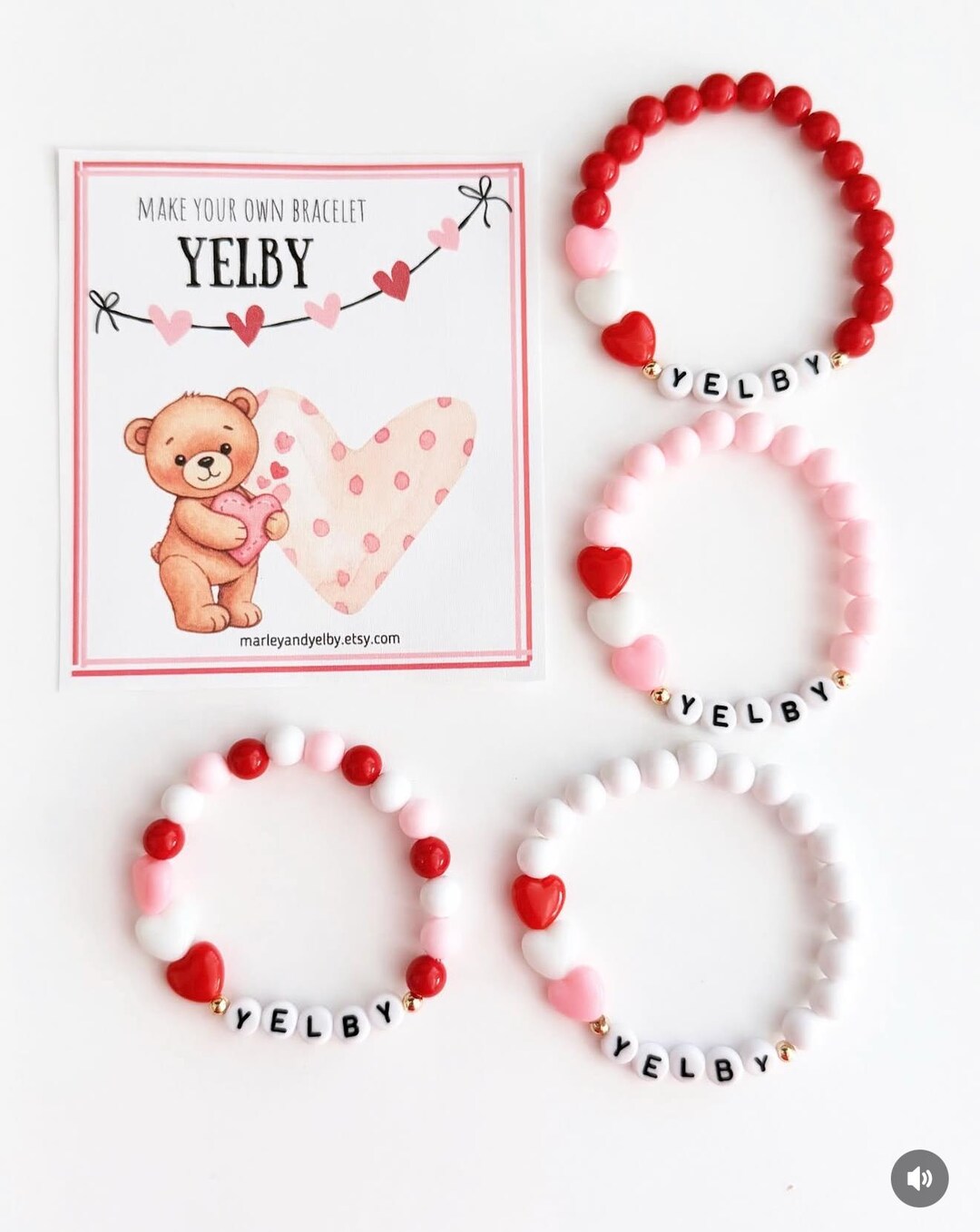 DIY Valentines. Bracelet Making Kit, Kids Birthday Party Activity ...