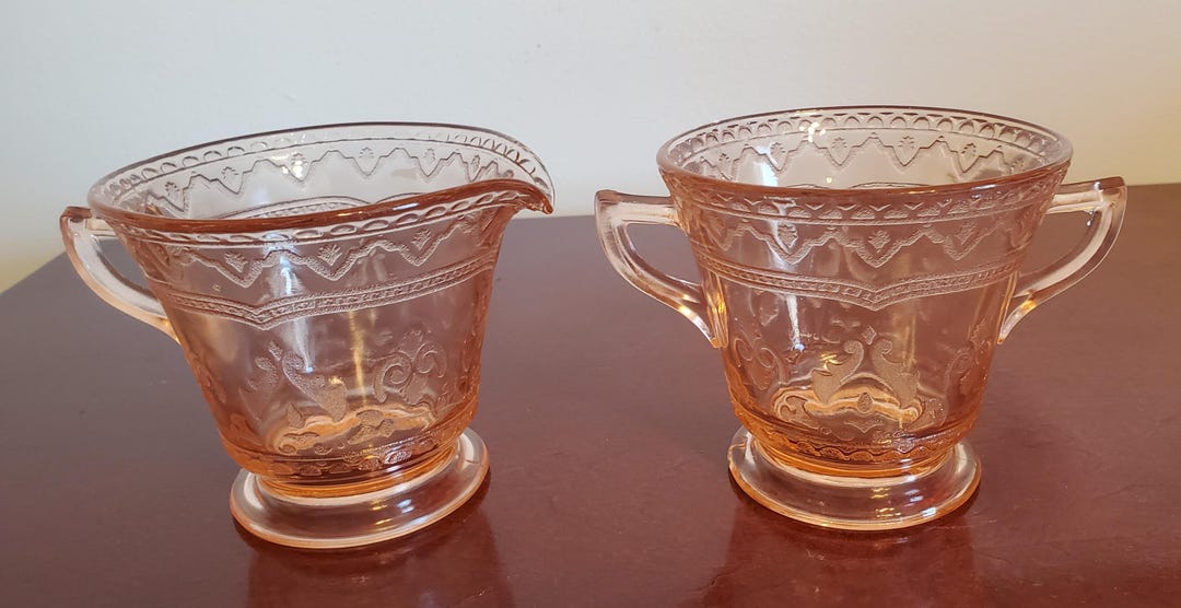 Depression Glass - Federal- Patrician Cream and Sugar Bowl- Set - Etsy