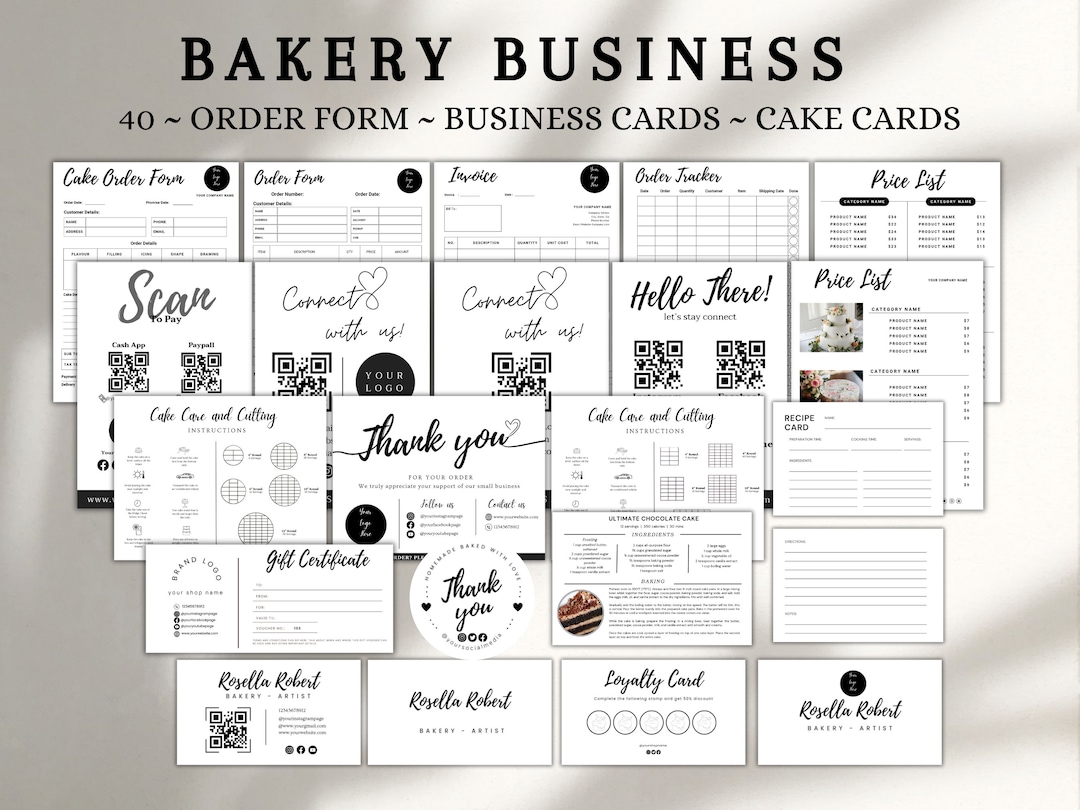 Bakery Order Form Bundle Forms Editable Template Invoice Template Cake ...