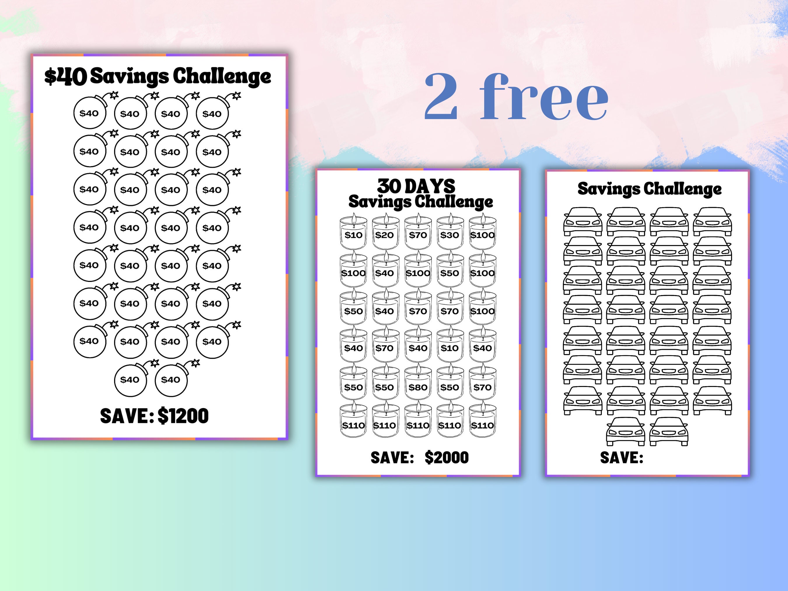 Savings Challenge Printable Low Income Save Bundles Digital Download No ...