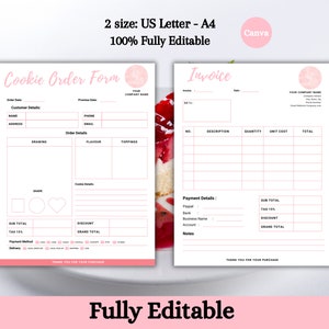 Pink Template Cake Order Form Bakery Order Form Custom Order Form ...