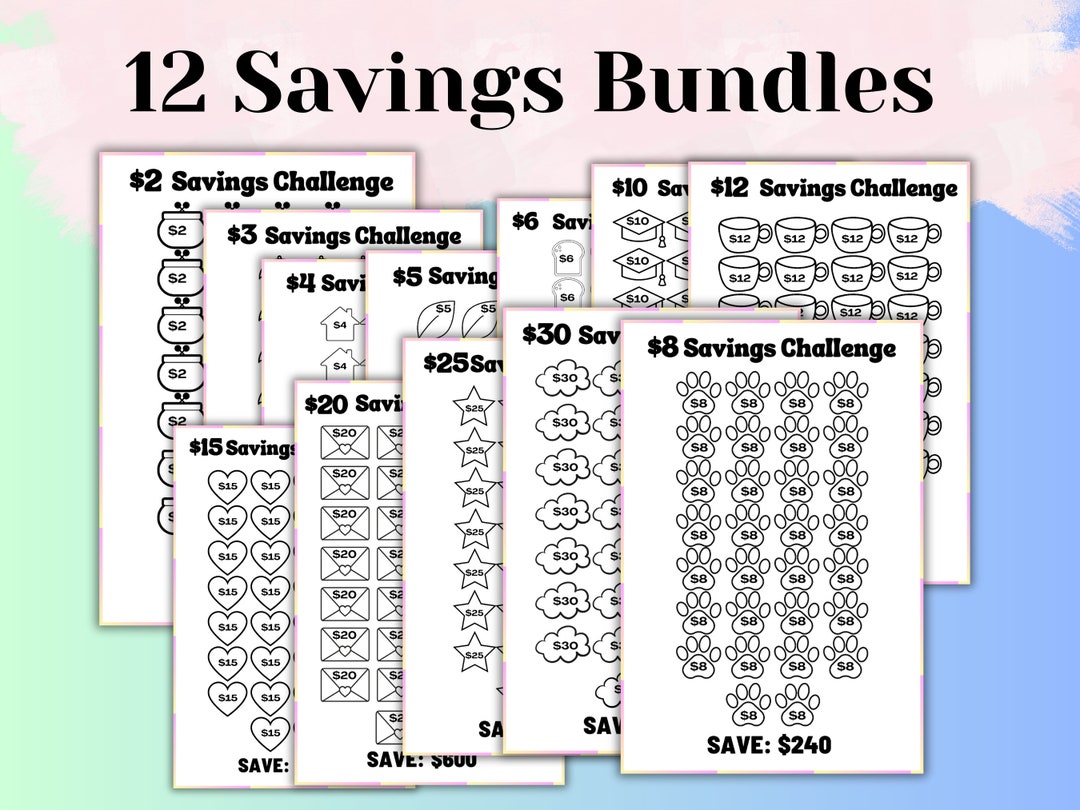 Savings Challenge Low Income Save Bundles Digital Download No Spend ...
