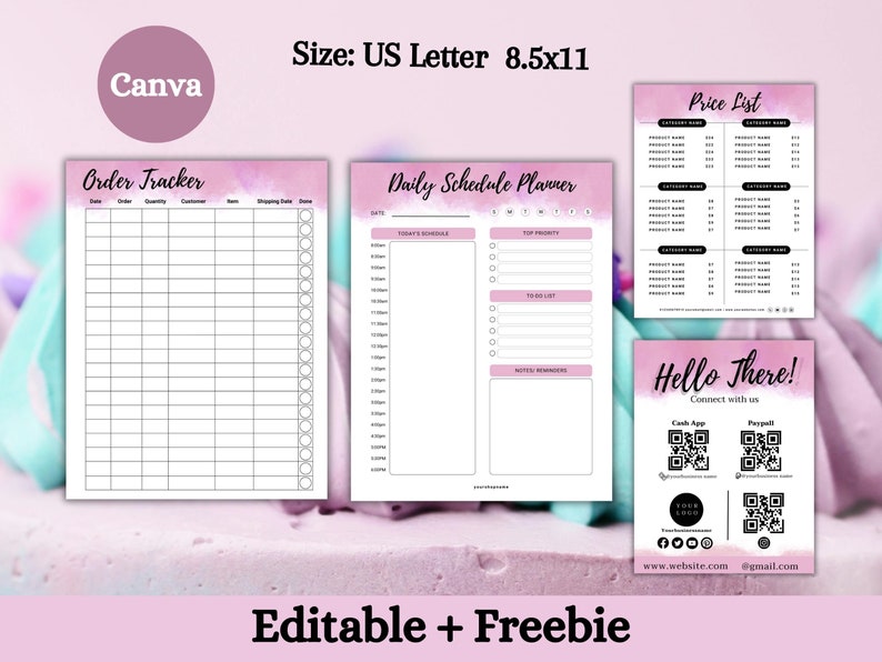 Order Form Bundle Forms Editable Template Invoice Template Cake Order ...