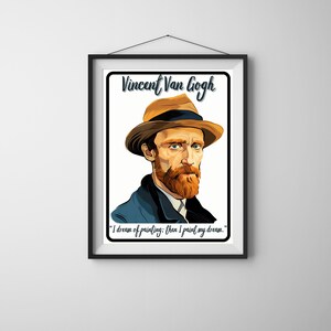 Vincent Van Gogh Artist Portrait Classroom Poster - Digital PDF and PNG ...