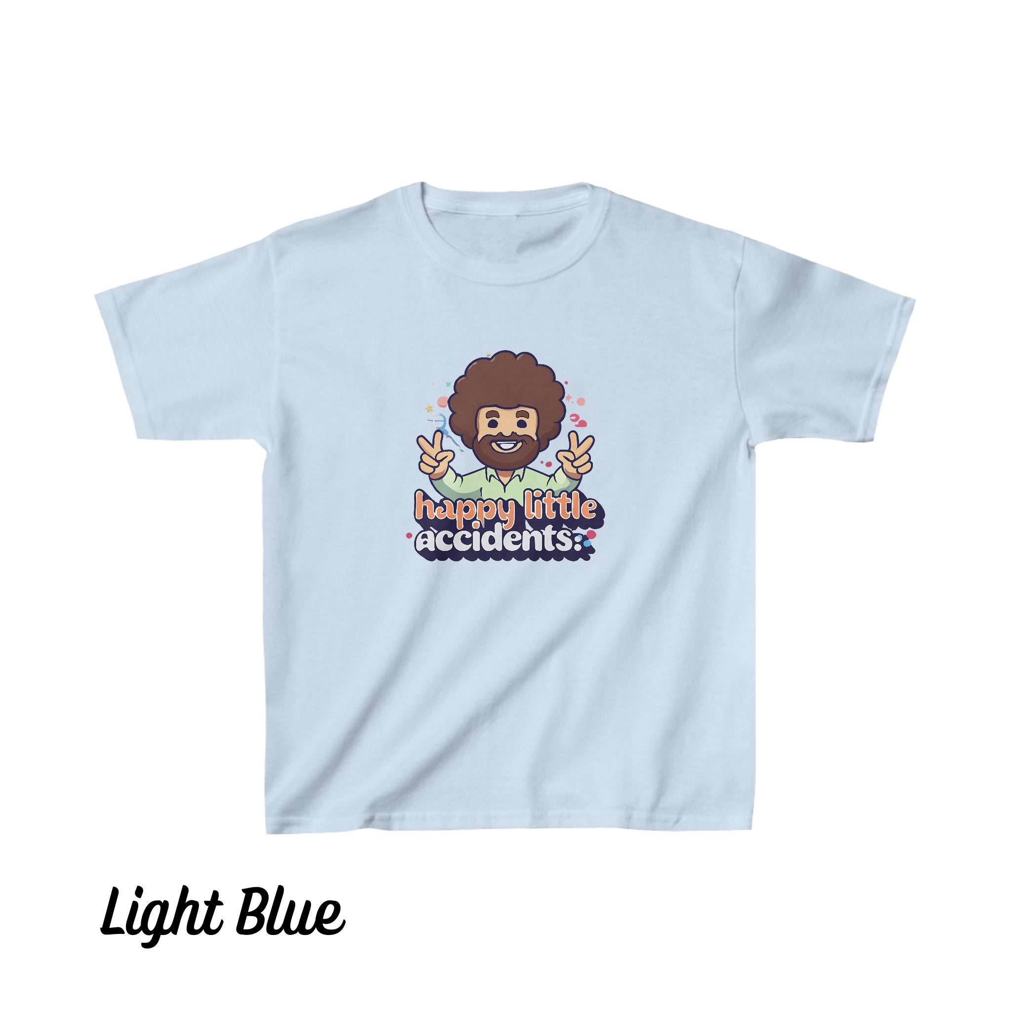 Youth Kawaii Bob Ross "happy Little Accidents" Tee | Bob Ross Shirt ...