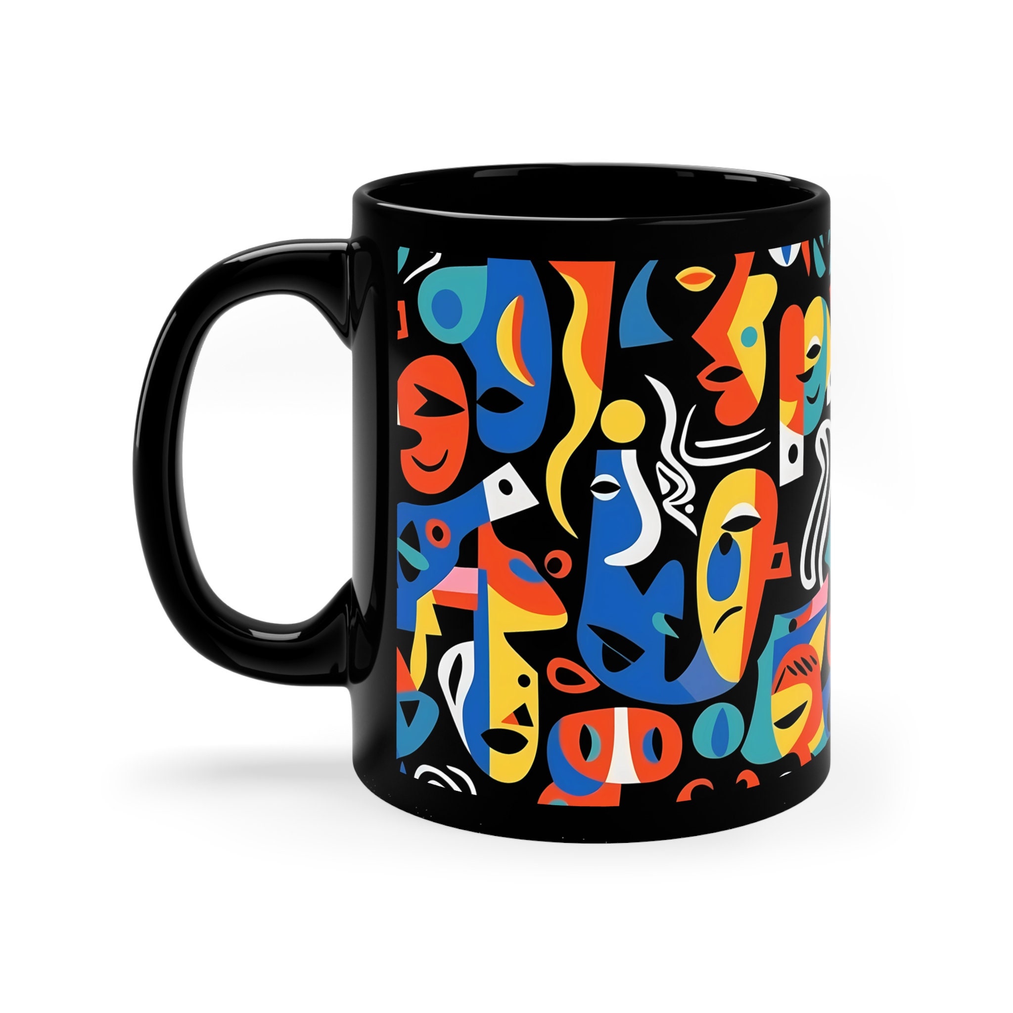 Picasso Inspired Black Coffee Mug | 11 Oz Ceramic Cup | Picasso | Pablo ...