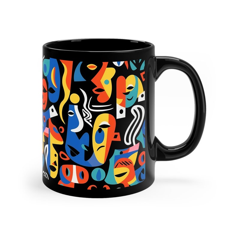Picasso Inspired Black Coffee Mug | 11 Oz Ceramic Cup | Picasso | Pablo ...
