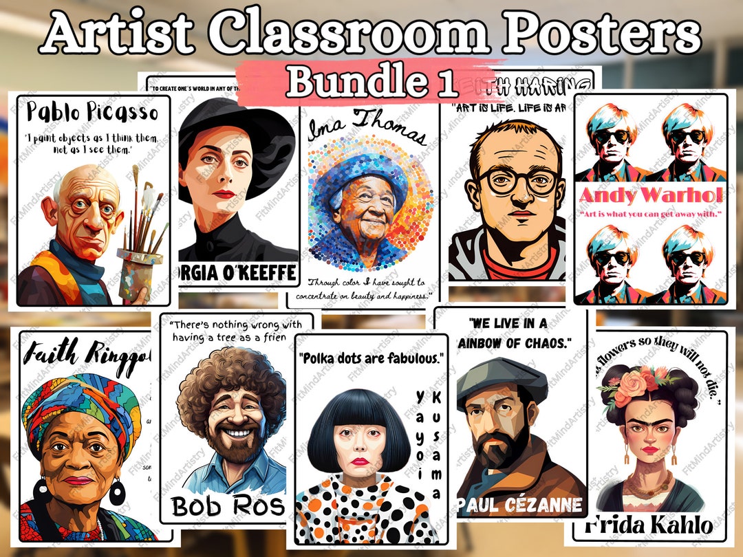 Artist Digital Poster Bundle for Classroom or Home - 10 Popular Artists ...