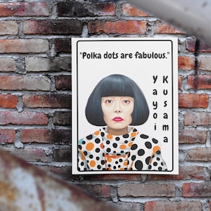 Yayoi Kusama Artist Portrait Classroom Poster - Digital PDF and PNG ...