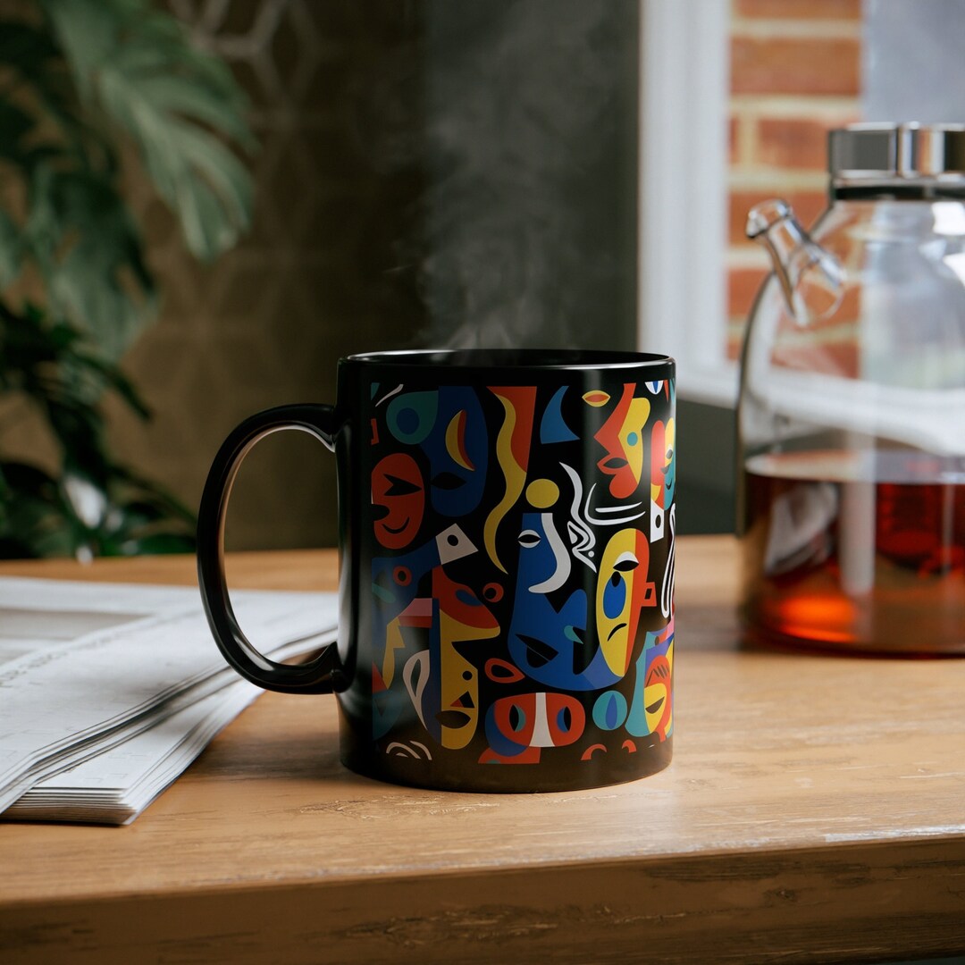 Picasso Inspired Black Coffee Mug | 11 Oz Ceramic Cup | Picasso | Pablo ...