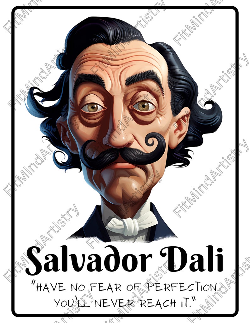 Salvador Dali Artist Portrait Classroom Poster Digital PDF and PNG ...