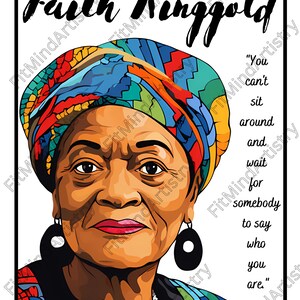 Faith Ringgold Artist Portrait Classroom Poster - Digital PDF and PNG ...