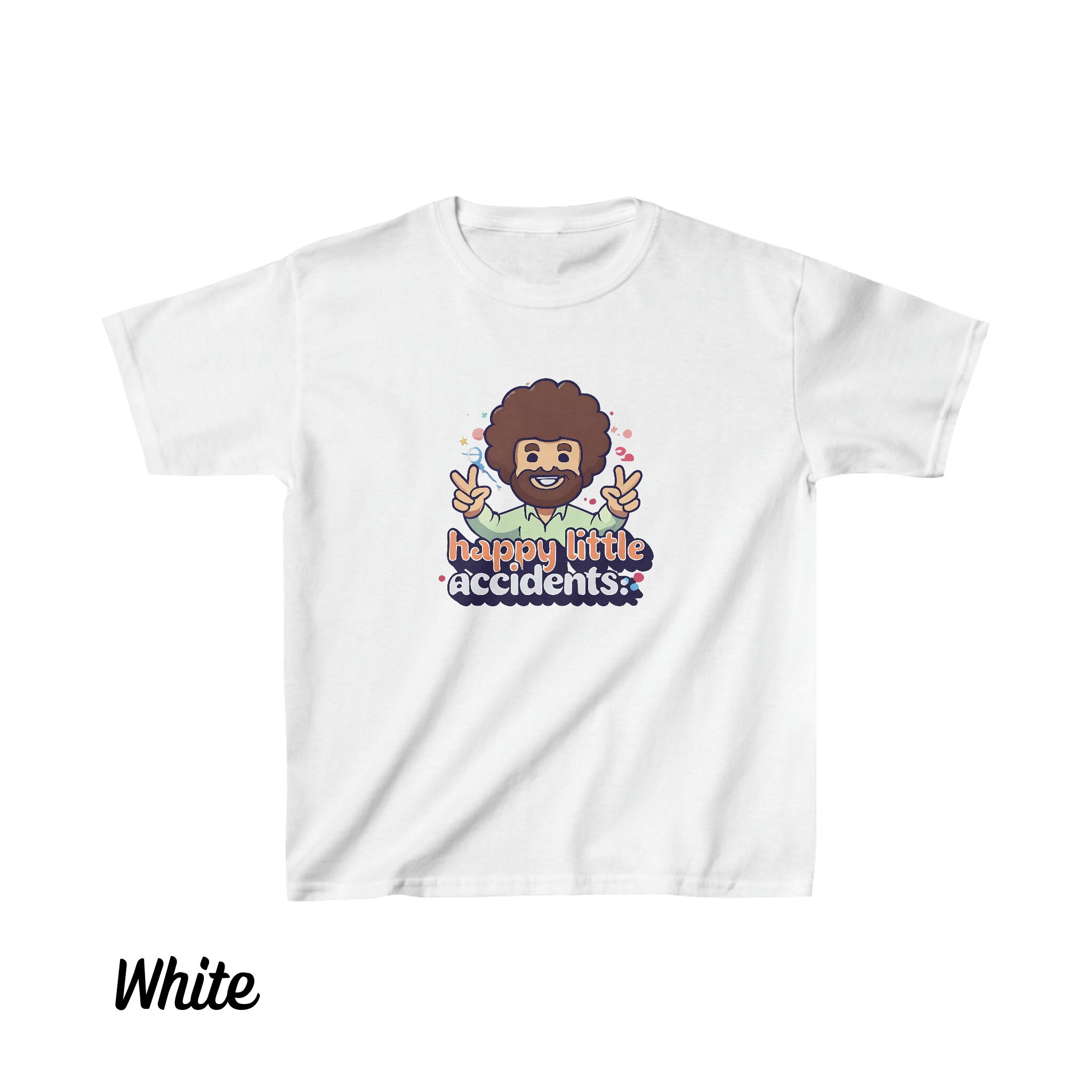 Youth Kawaii Bob Ross "happy Little Accidents" Tee | Bob Ross Shirt ...