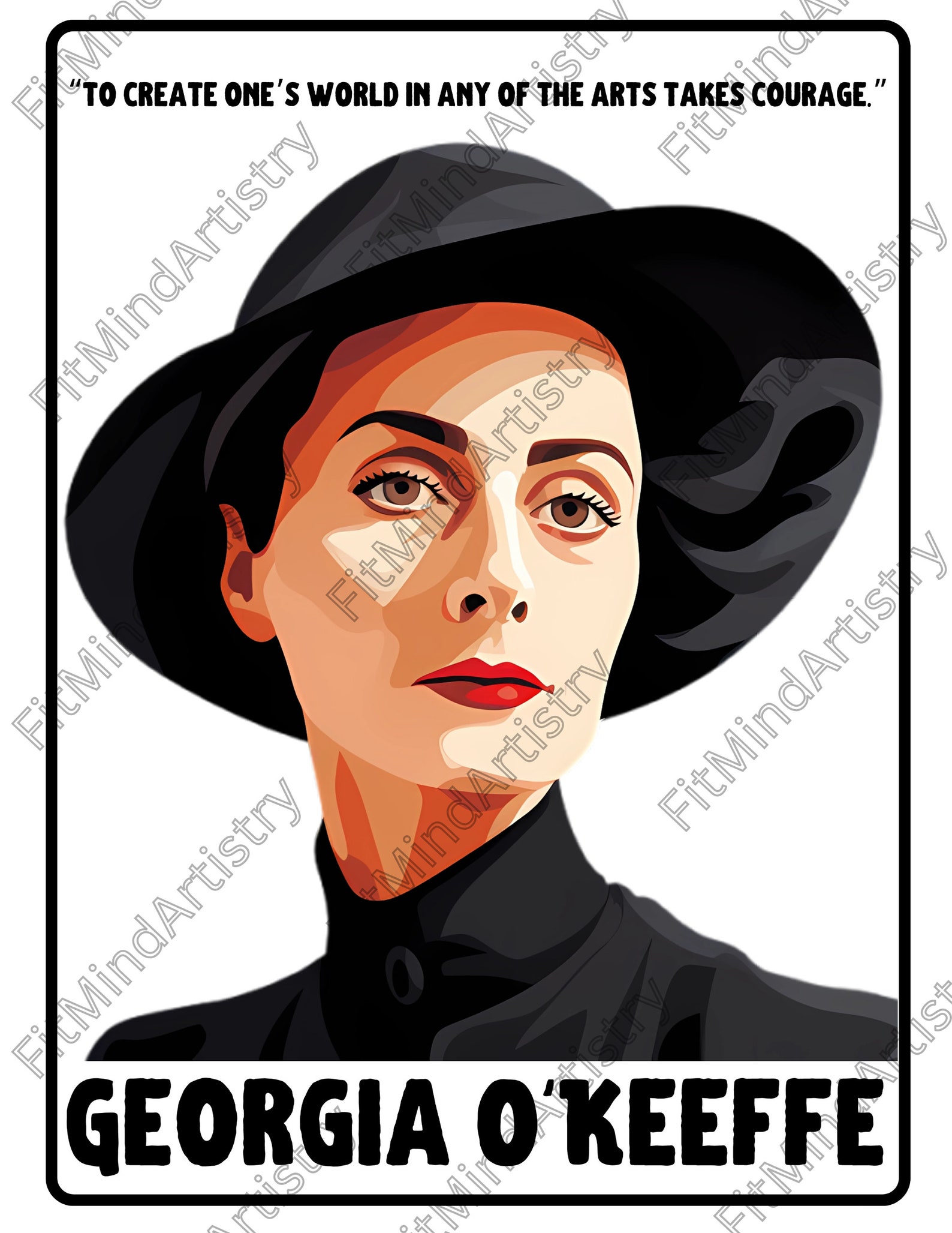 Georgia O'keeffe Artist Portrait Classroom Poster - Digital PDF and PNG ...