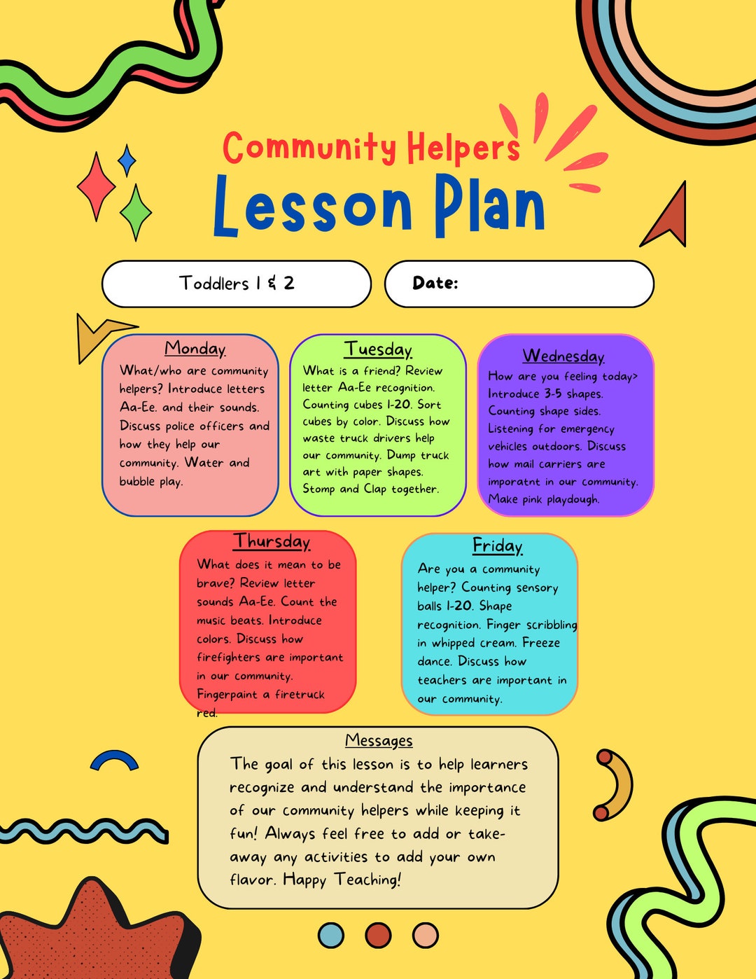 Community Helpers Lesson Plan - Etsy