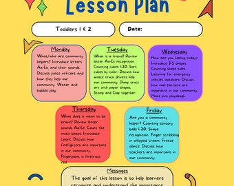 COMMUNITY HELPERS Preschool Weekly Lesson Plan - Etsy