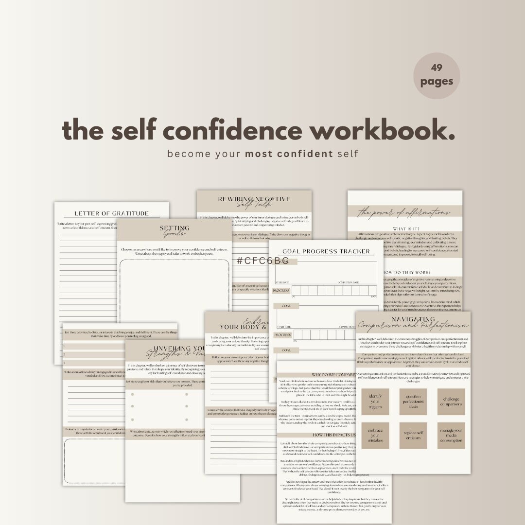 Self Confidence Printable Workbook | Self-esteem | Build Confidence ...