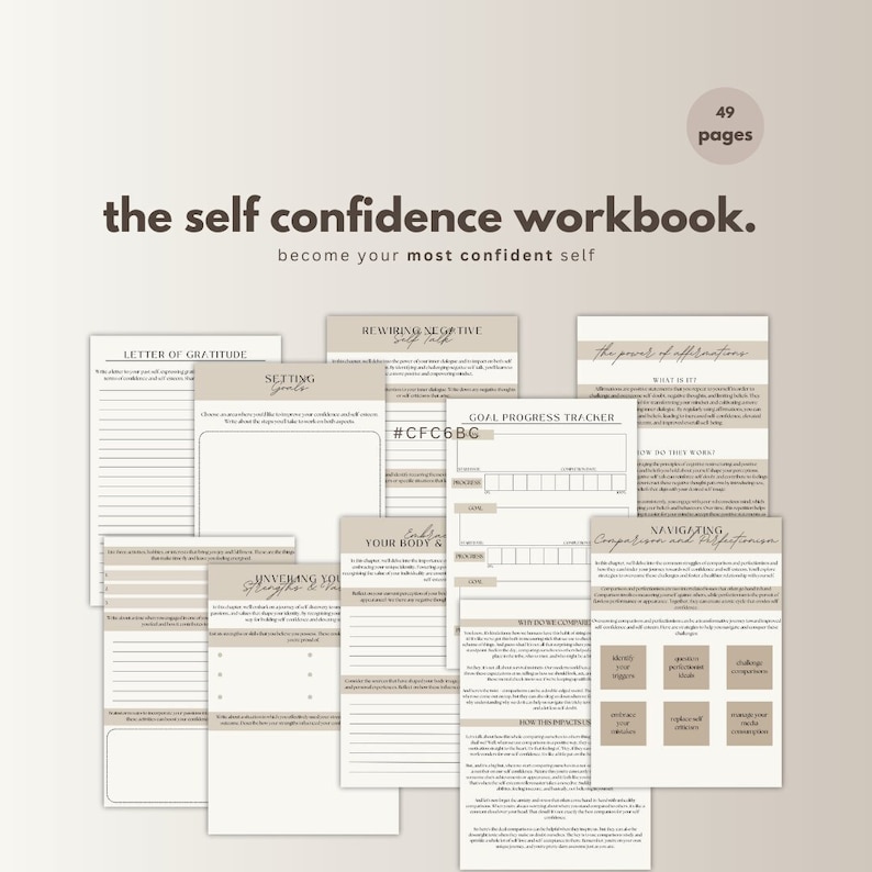 Self Confidence Printable Workbook | Self-esteem | Build Confidence ...