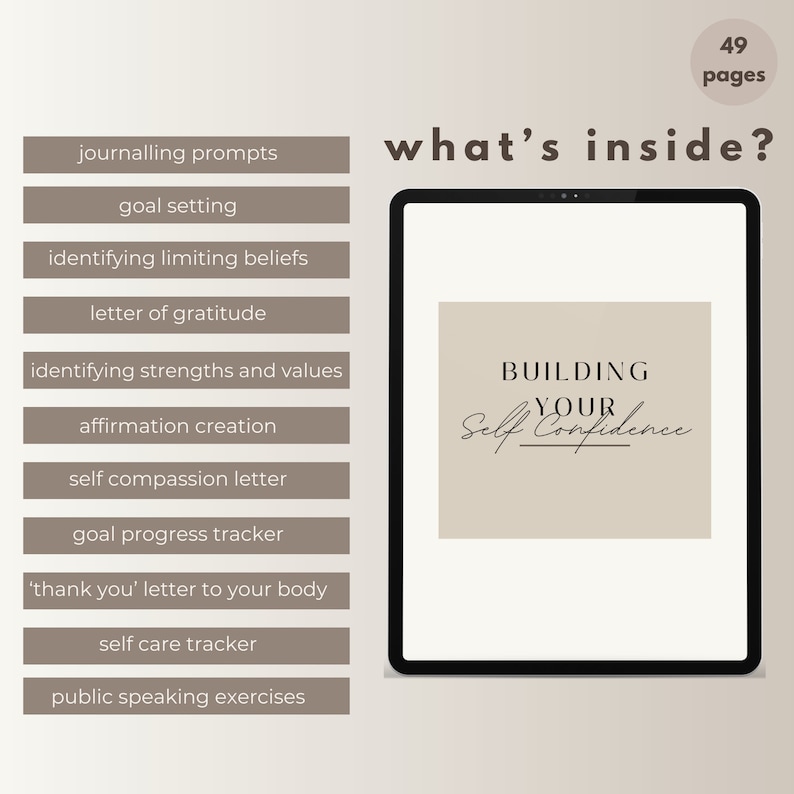 Self Confidence Printable Workbook Self-esteem Build Confidence ...