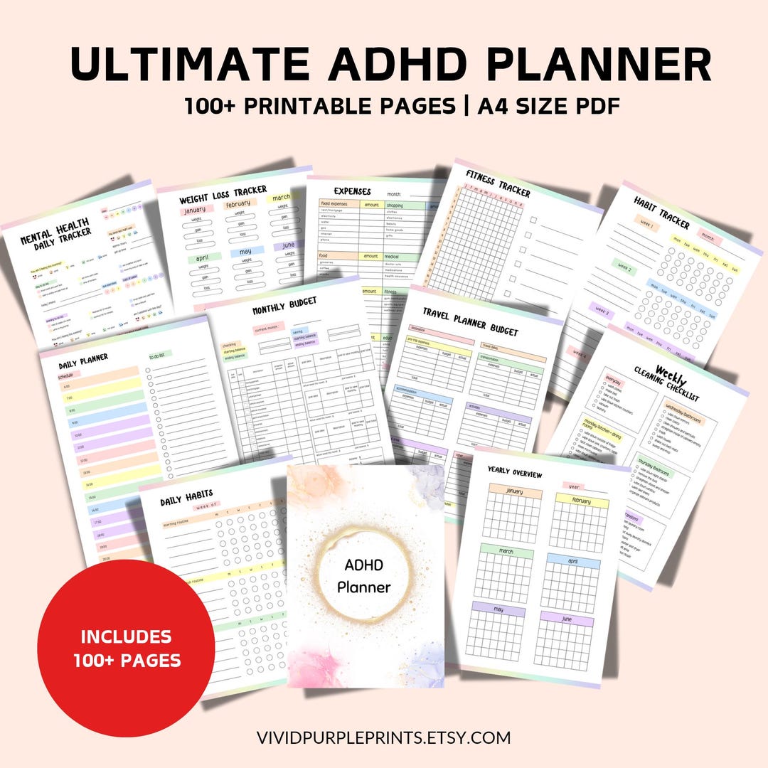 ADHD Planner Printable | Neurodivergent Life Planner PDF | ADHD ...