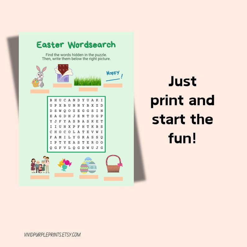 Fun Easter Word Search Puzzle Printable – Kids & Family Activity - Etsy