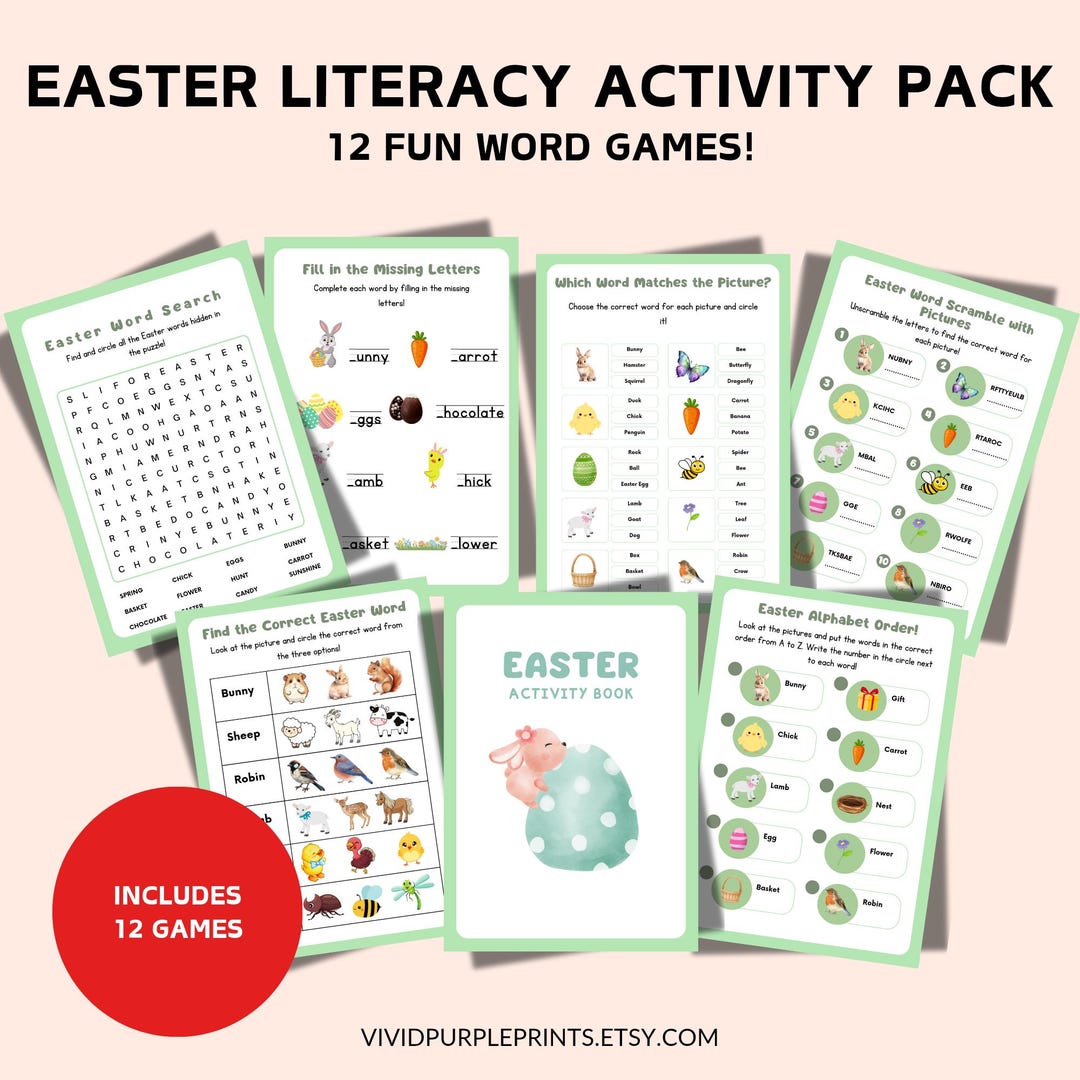 Easter Word Games Printable | 12 Fun Word Games & Writing Practice ...