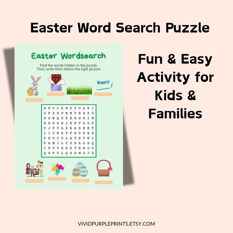 Fun Easter Word Search Puzzle Printable – Kids & Family Activity - Etsy
