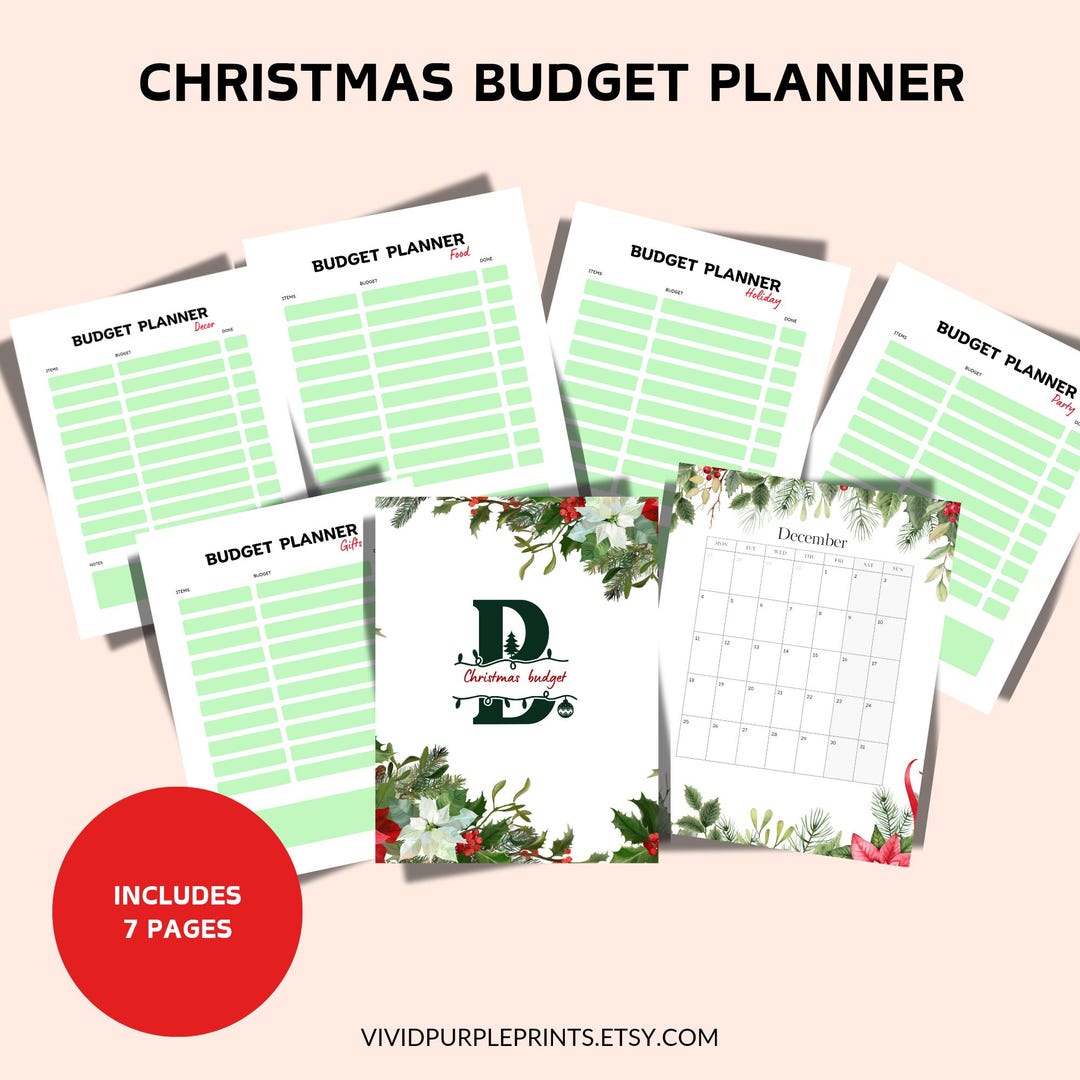 Christmas Budget Planner Printable Holiday Budget Tracker Gift, Food ...