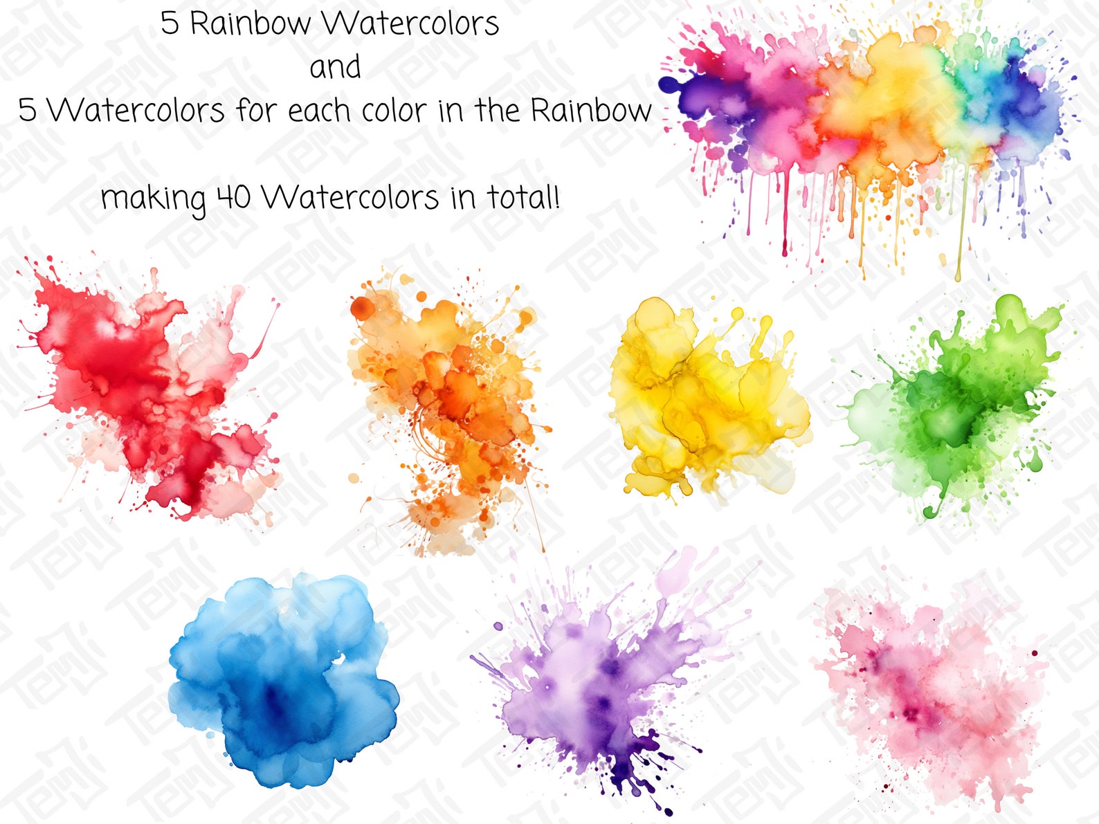 Watercolor Color Splash PNG Paint Splatter Clipart | PNG, Commercial ...