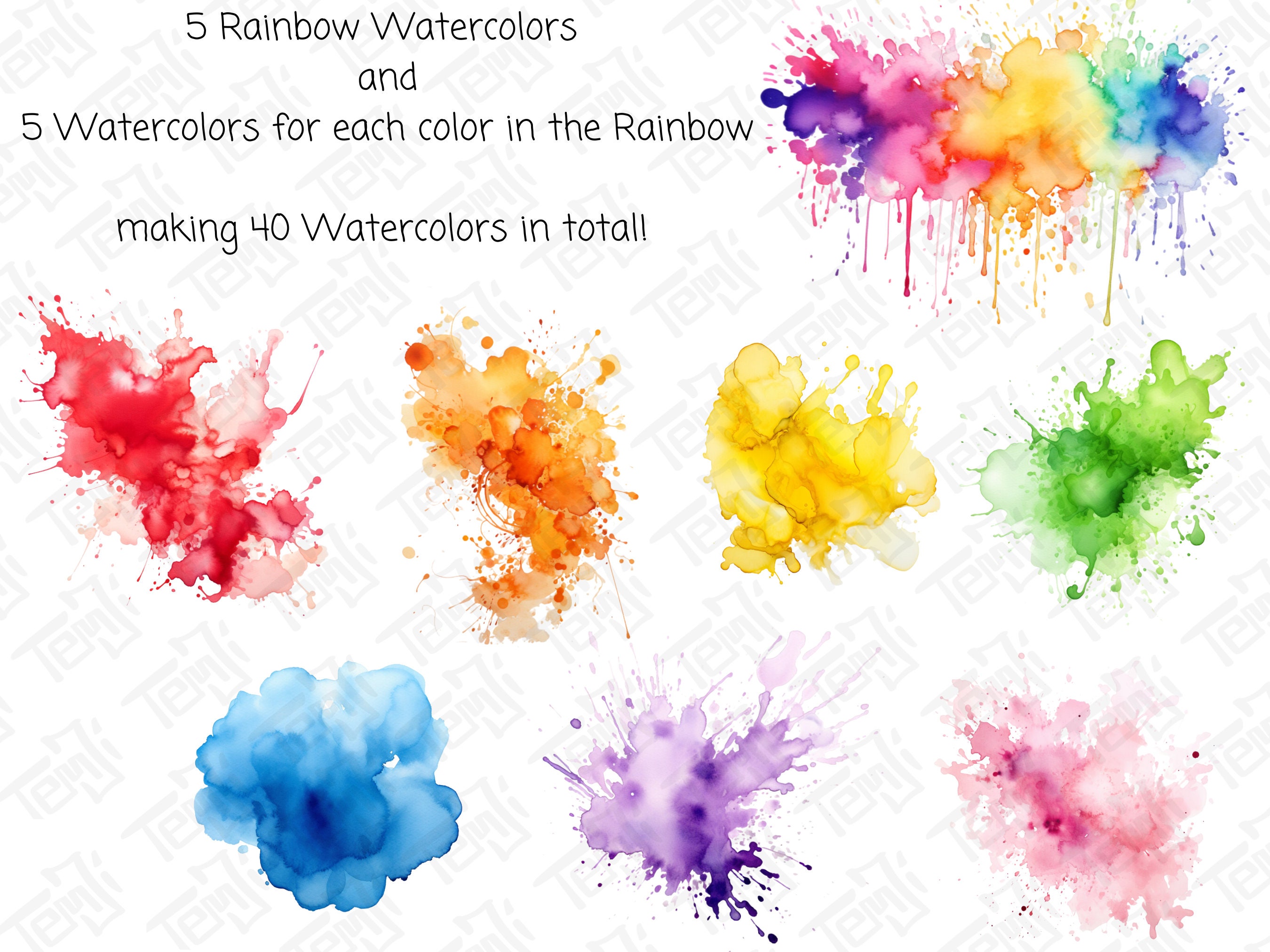Watercolor Color Splash PNG Paint Splatter Clipart | PNG, Commercial ...
