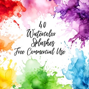 Watercolor Color Splash PNG Paint Splatter Clipart | PNG, Commercial ...