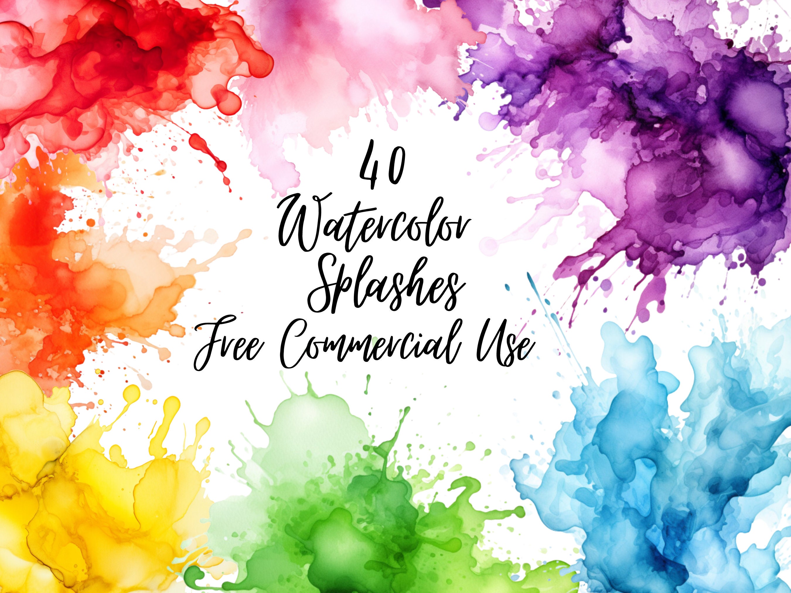 Watercolor Color Splash PNG Paint Splatter Clipart | PNG, Commercial ...